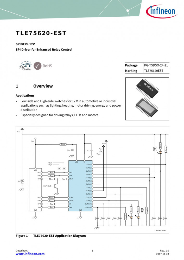 TLE75620-EST datasheet page 1