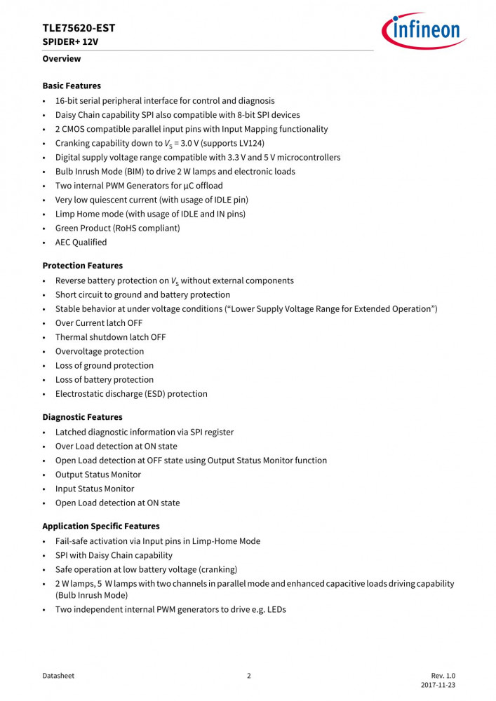 TLE75620-EST datasheet page 2