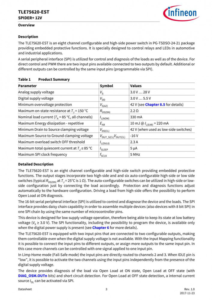 TLE75620-EST datasheet page 3