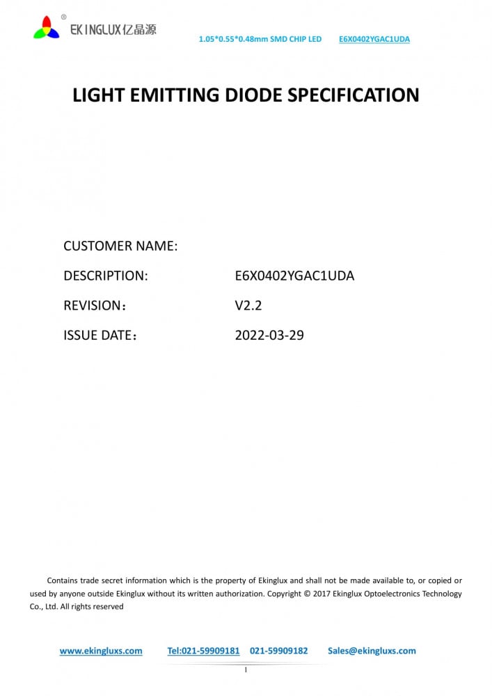 E6X0402YGAC1UDA datasheet page 1