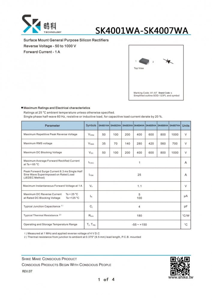 SK4002WA datasheet page 1