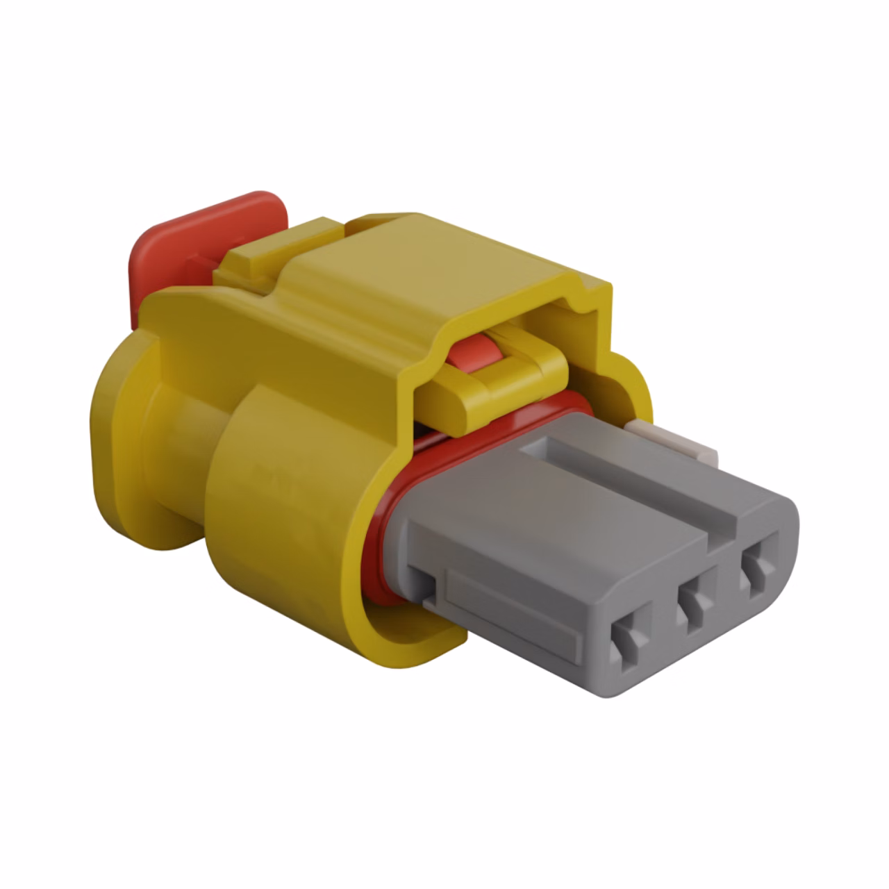 MXP120 Sealed Receptacle, 3 Circuit, Yellow SIR Housing (T3-V2-S2 -125°C  on-engine vibration), Key B, Light Gray Insert for sale