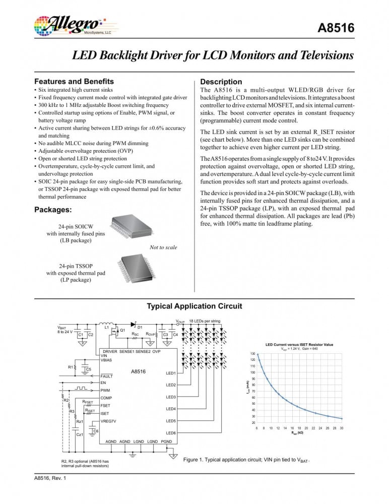 A8516 datasheet page 1