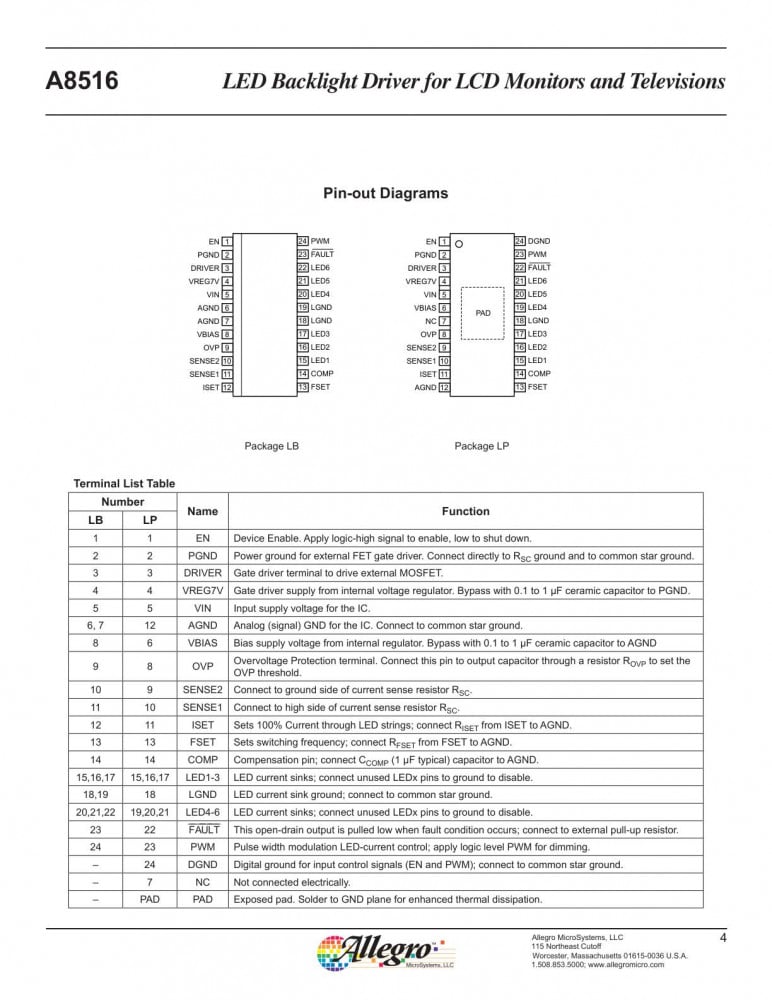 A8516 datasheet page 4