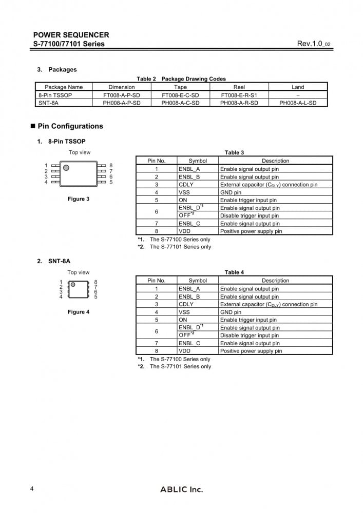 ABLIC S-77100 series datasheet page 4