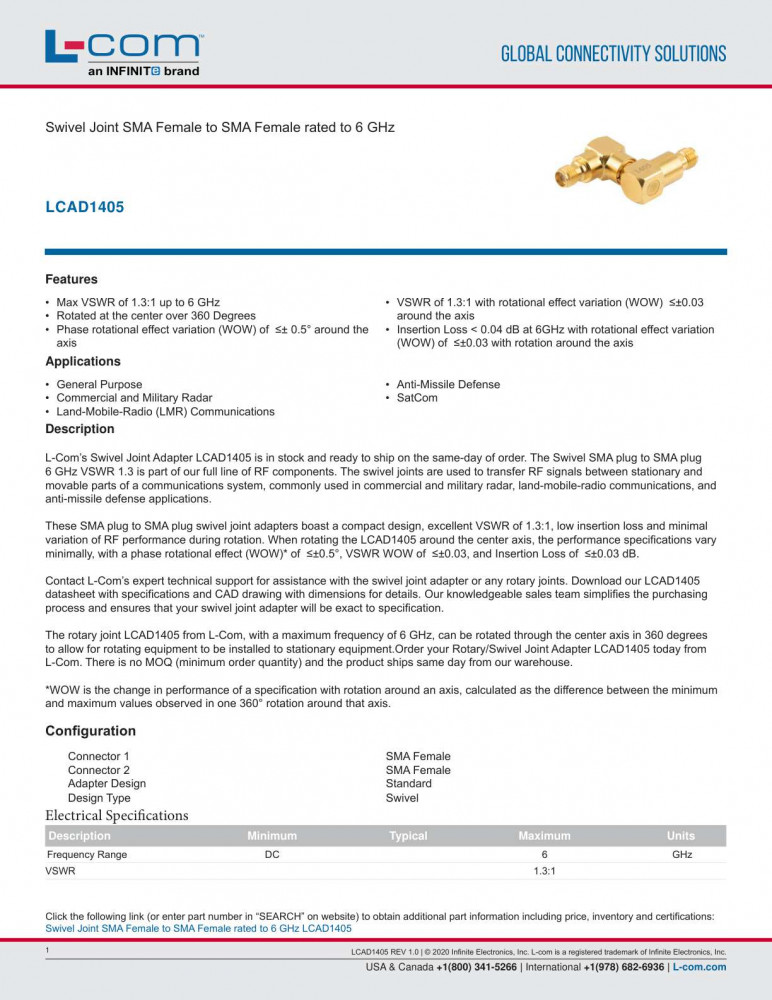 LCAD1405 datasheet page 1