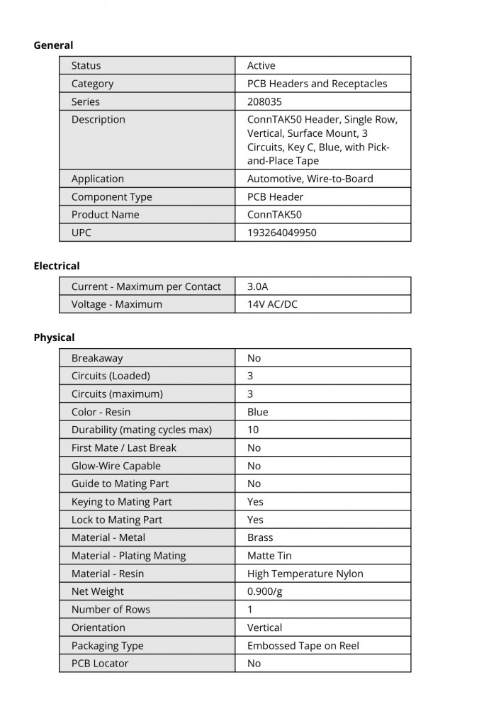 MOLEX 2080353033 technical document image 2