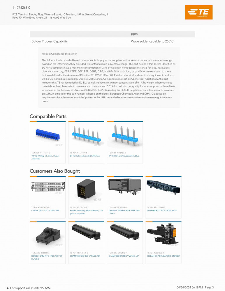 TE terminal block documentation page 3