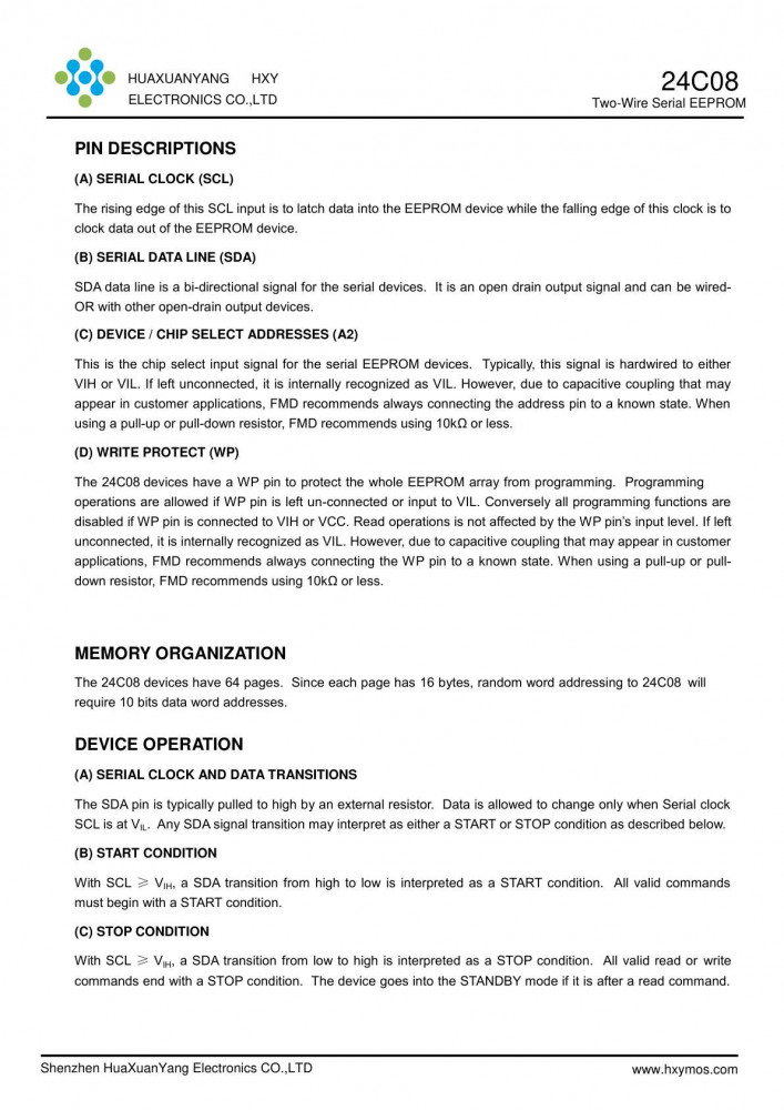 24C08-HXY datasheet page 4