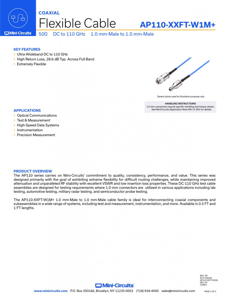 AP110-1FT-W1M+ technical document page 1