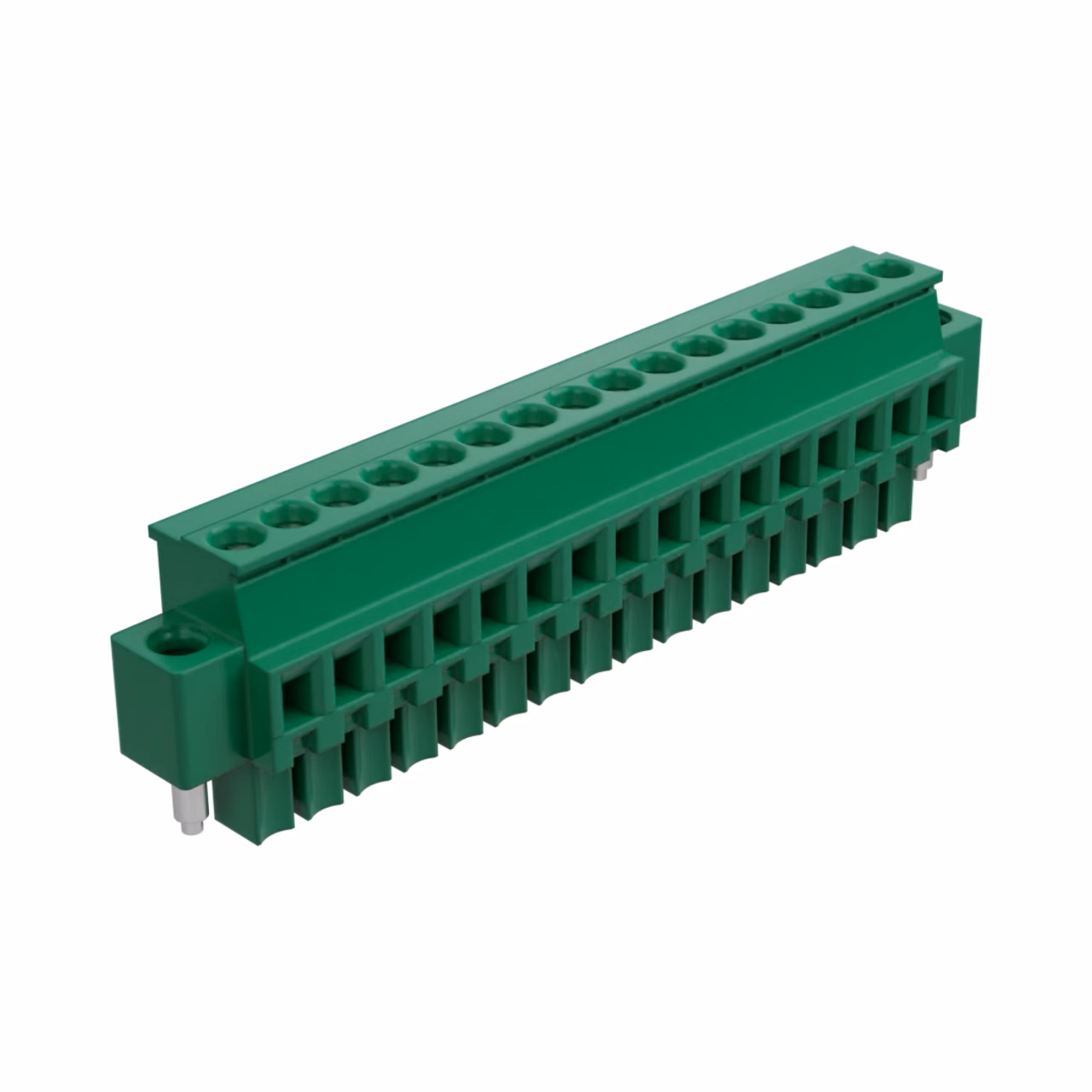 3.81mm Pitch Eurostyle Vertical Plug, with Retention Screws and Standard  Imprinting, Rear Wire Entry, Green Housing, Gold (Au) Plated, 16 Circuits for sale