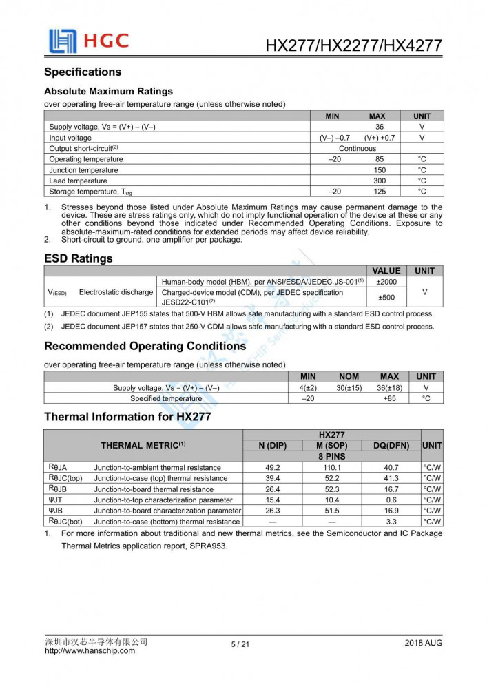 HX2277DRG datasheet page 5