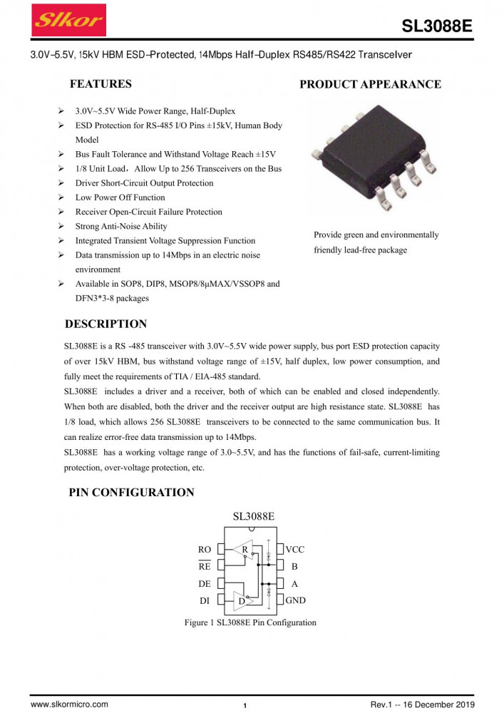 SL3088EESA datasheet page 1