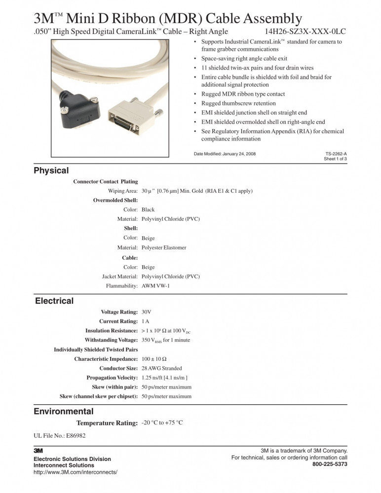 3M 14H26-SZLM-500-0LC technical document page 1