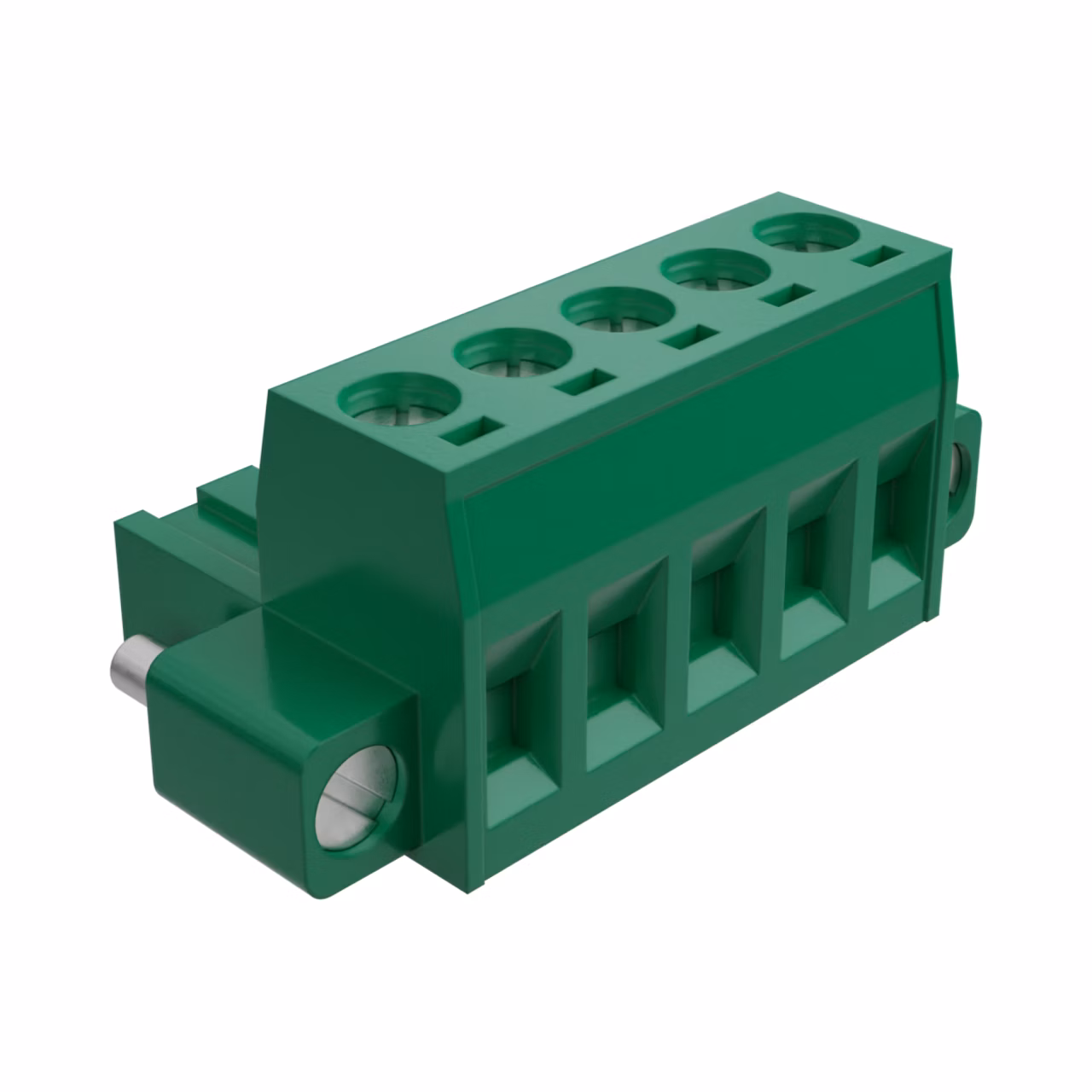 5.00mm Pitch Eurostyle Horizontal Plug, with Retention Screws and Reverse Imprinting, Green Housing, Gold (Au) Plated, 5 Circuits for sale