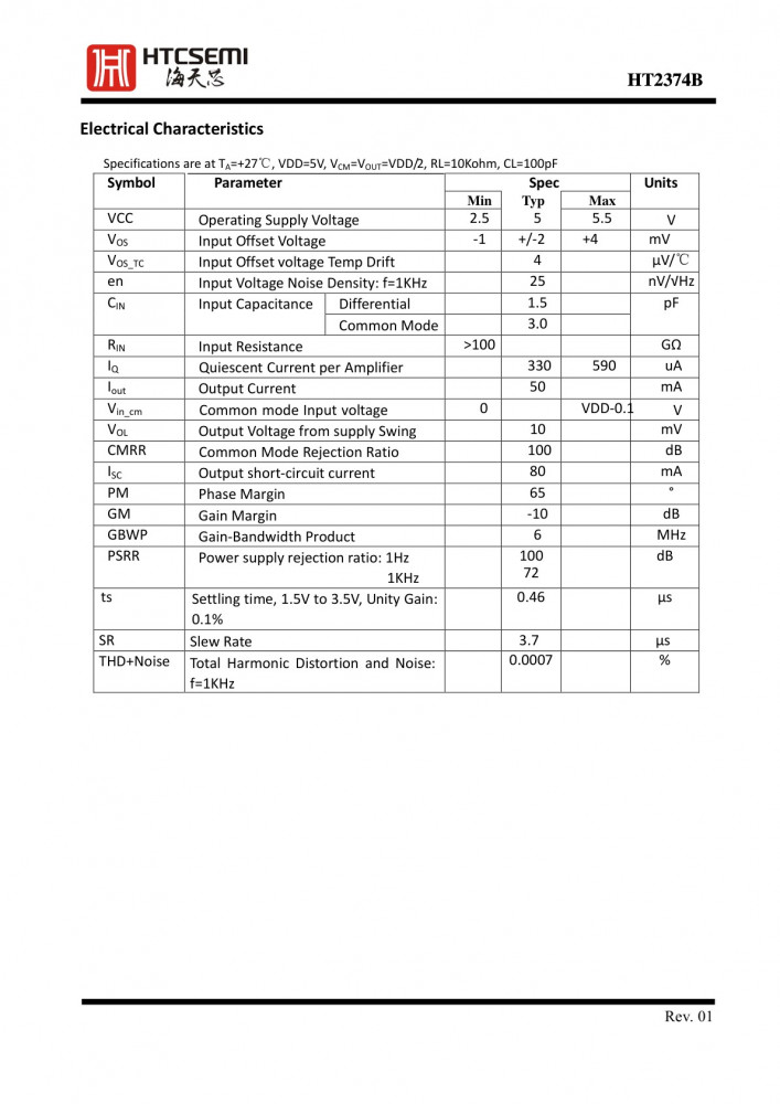 HT2374BRZ datasheet page 3