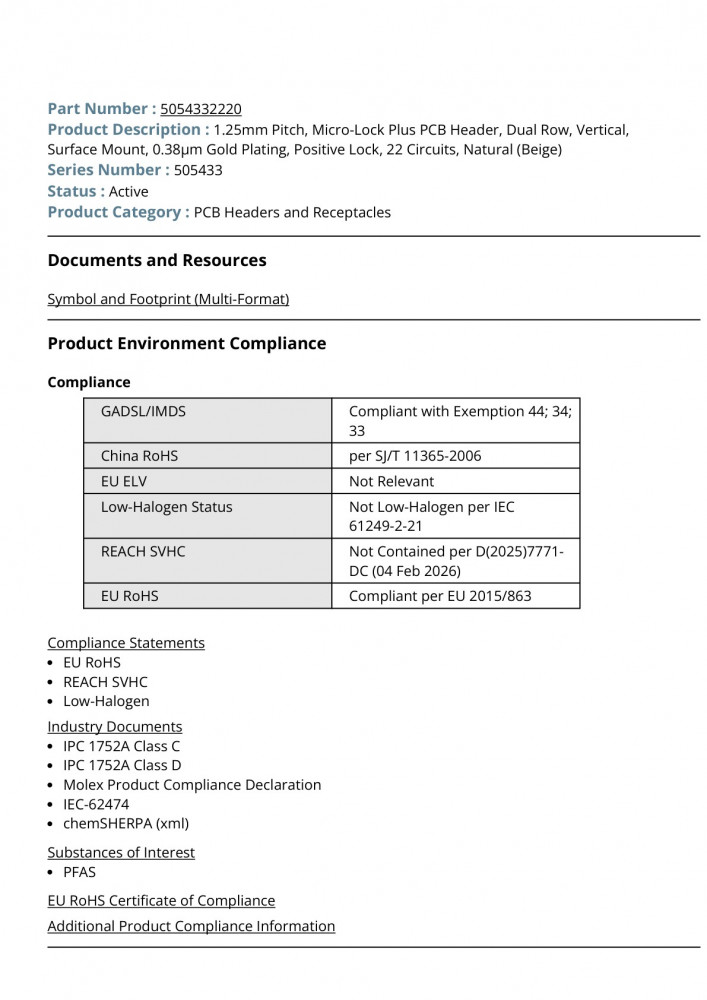 5054332220 product document image, page 1