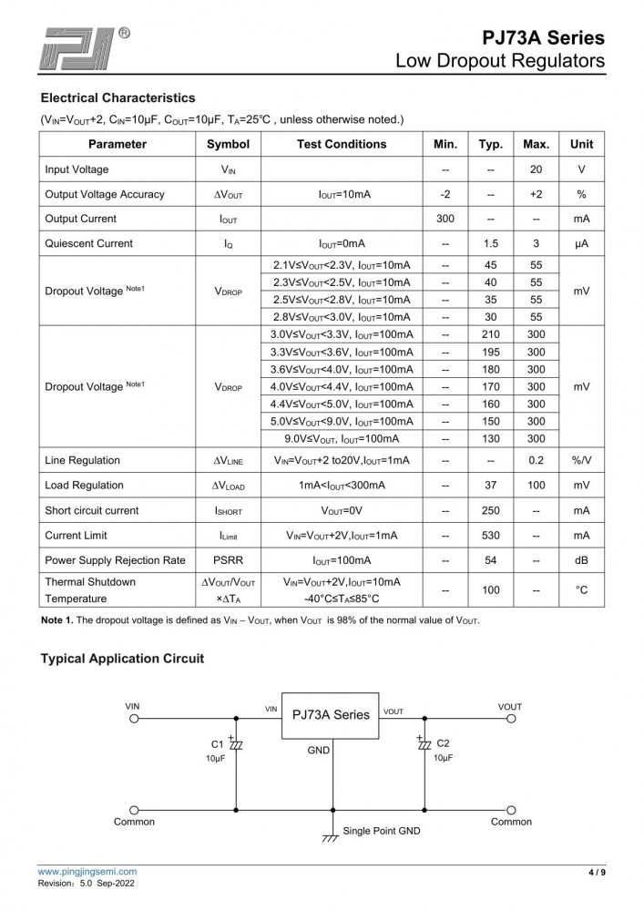 PJ73A datasheet page 4