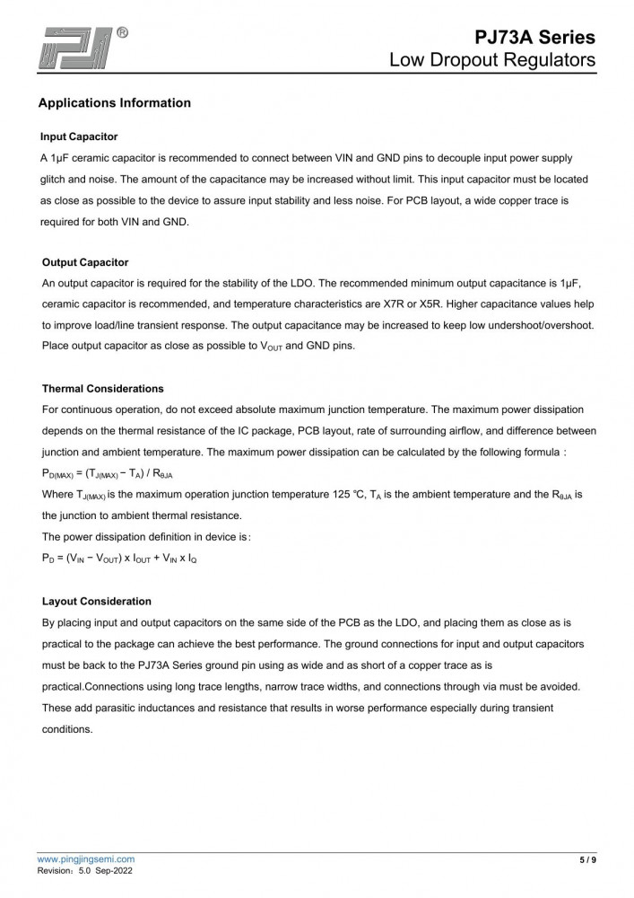 PJ73A datasheet page 5