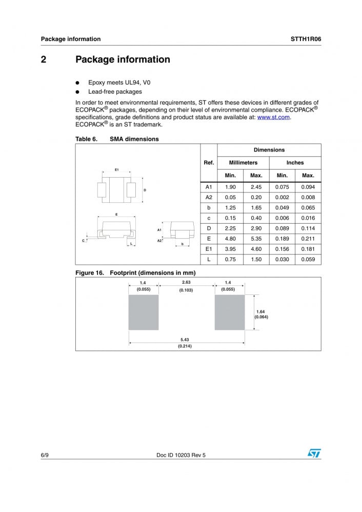 STTH1R06U datasheet page 6
