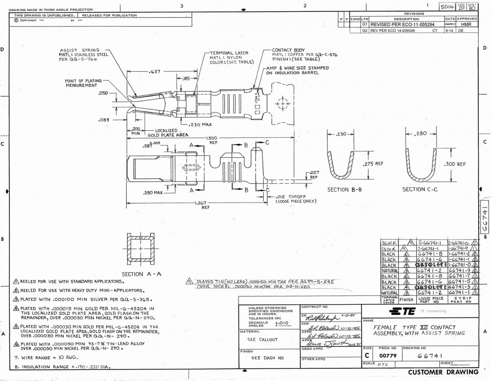 TE Connectivity 1-66741-9 technical drawing preview