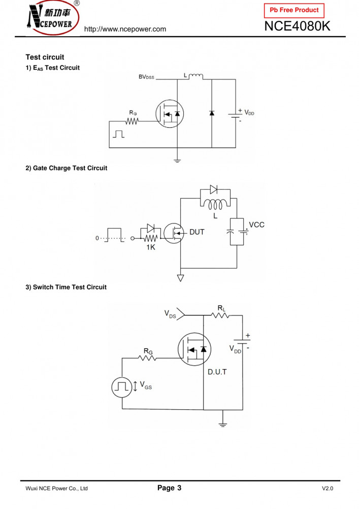 NCE4080K datasheet page 3