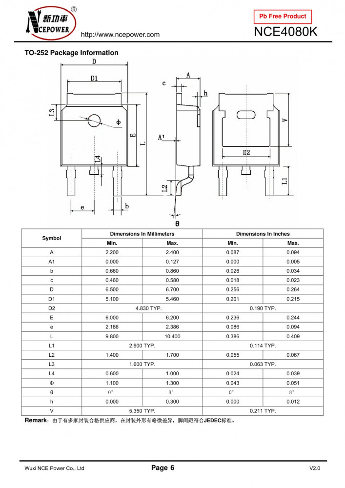 NCE4080K datasheet page 6