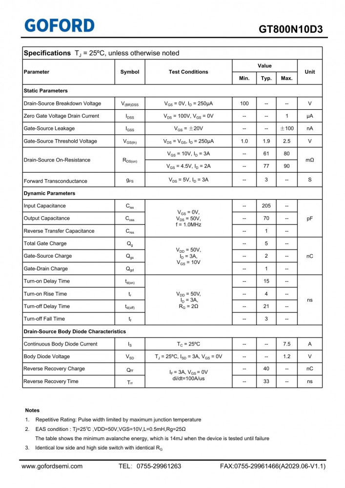 GT800N10D3 datasheet page 2