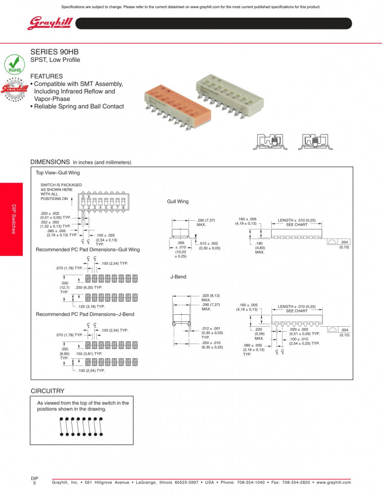 Grayhill 90HB series product page