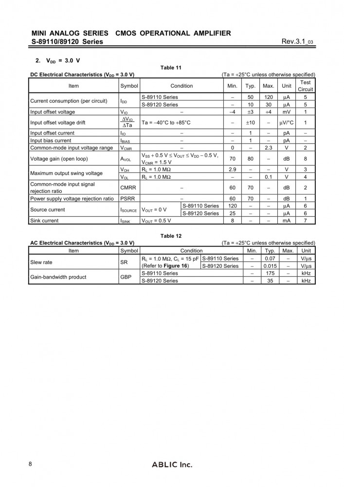 S-89110/89120 datasheet page 8