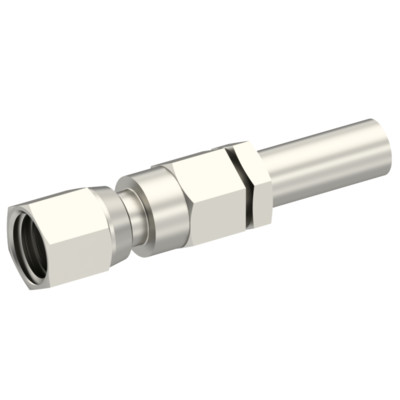 SMC / STRAIGHT PLUG FEMALE CRIMP TYPE FOR 2.6/50 S CABLE NICKEL for sale