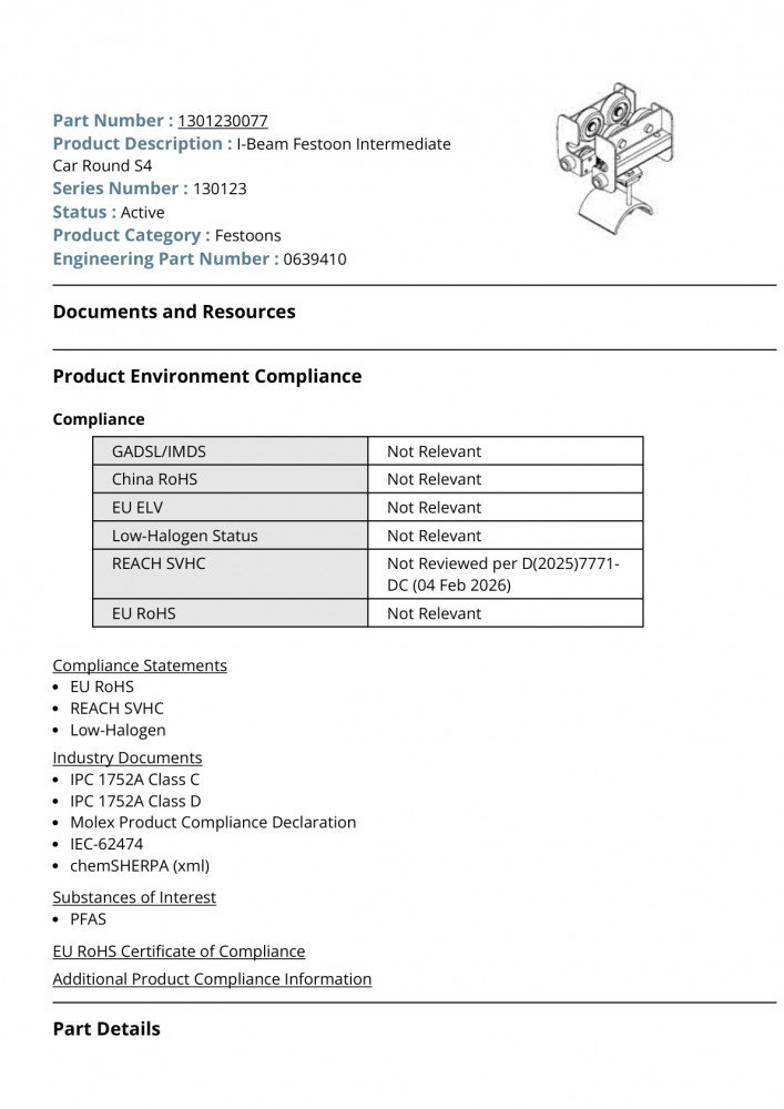 Technical document visual 1 for MOLEX 1301230077