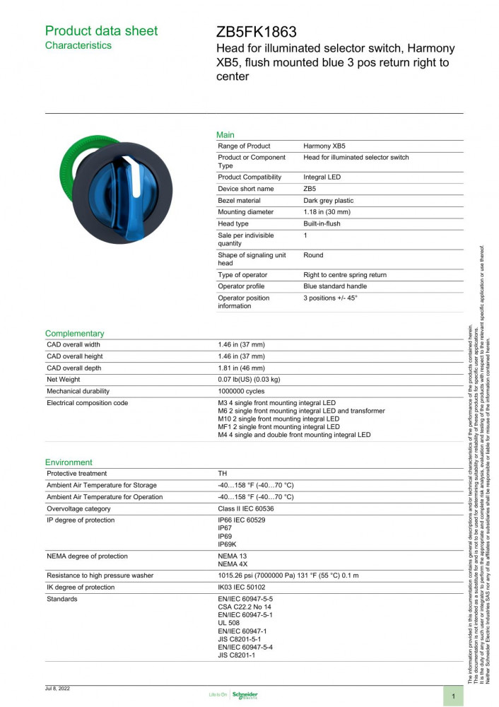 ZB5FK1863 technical document page 1