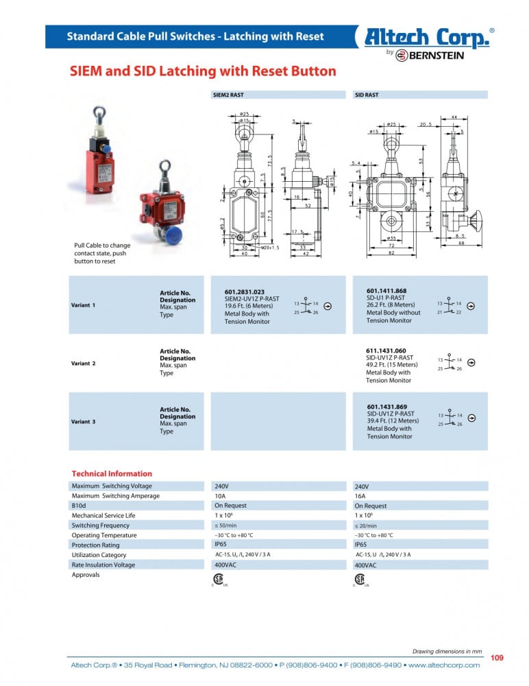 Altech cable-pull documentation page 3