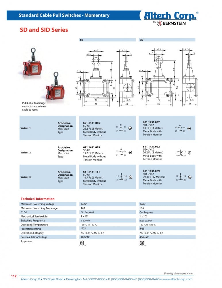 Altech cable-pull documentation page 7