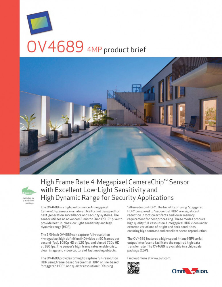 OV4689 product brief page 1