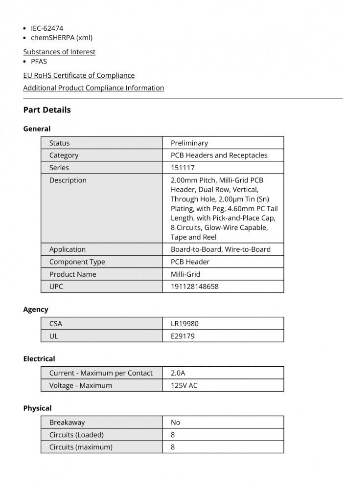 MOLEX product specification page 2