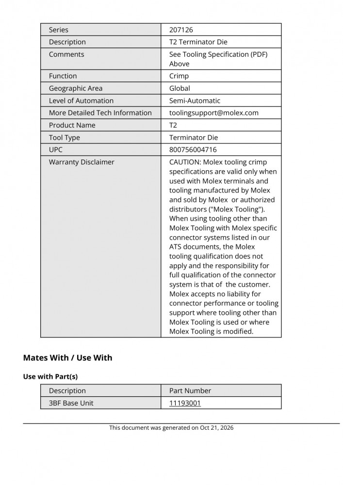 Product technical document page 2