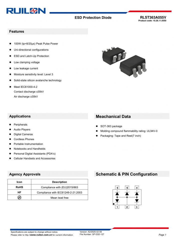 RLST363A055V technical document page 1
