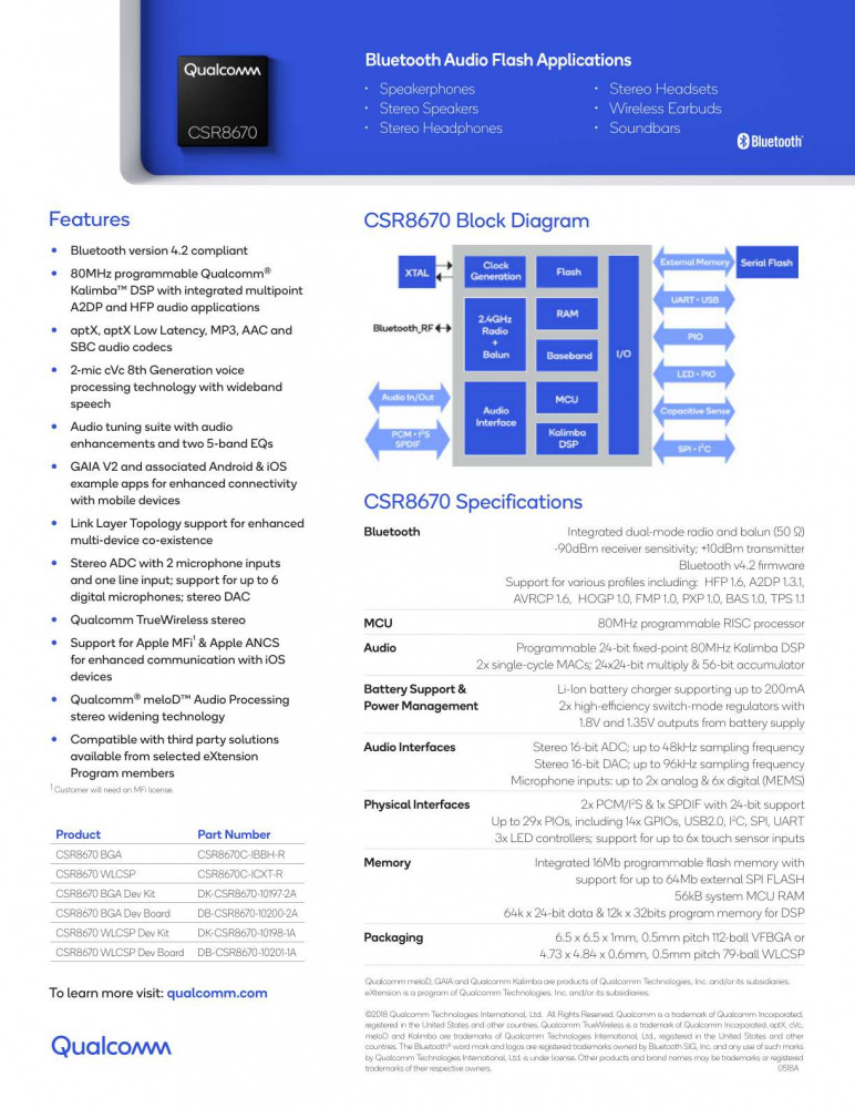 CSR8670 technical document page 2