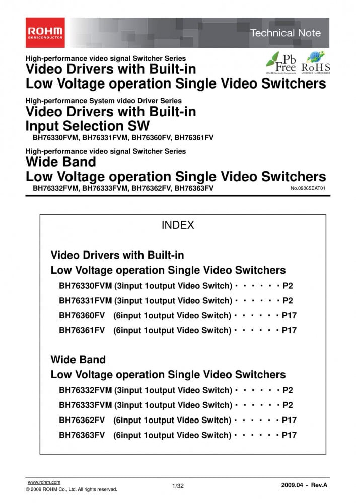BH76333FVM datasheet page 1
