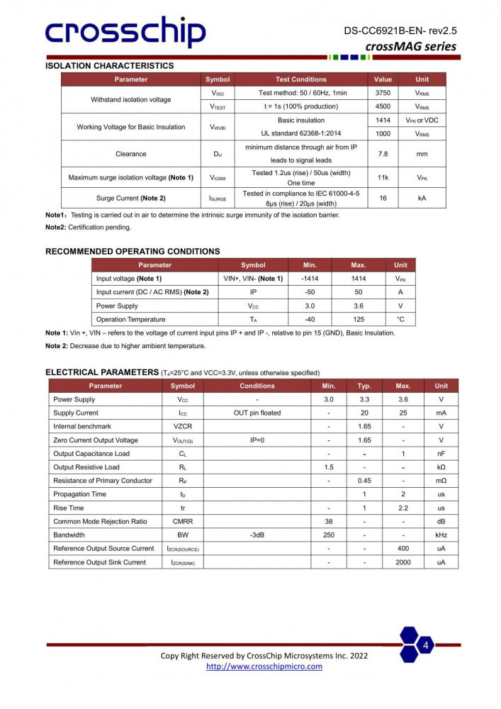 CC6921B datasheet page 4