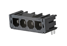 Sabre Right-Angle Header, 7.50mm Pitch, 6 Circuits, Glow-Wire Capable, 3.81mm Tail Length. for 1.60mm PCB, with Board Lock, Complies with the UL1977 finger proof access requirement