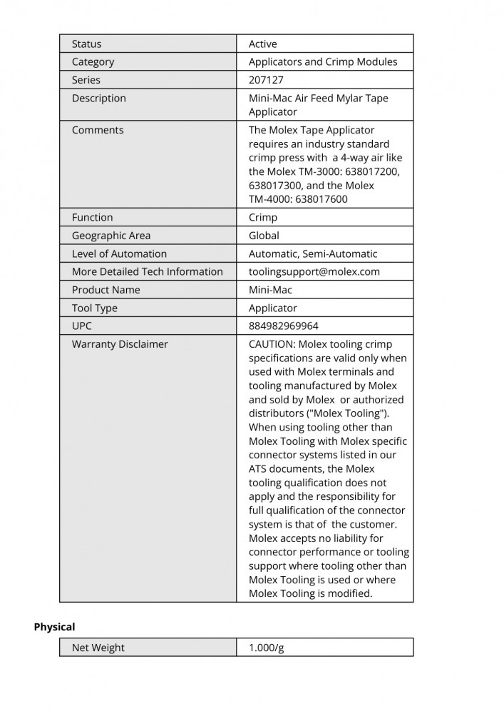 Molex 638859000 technical document page 2
