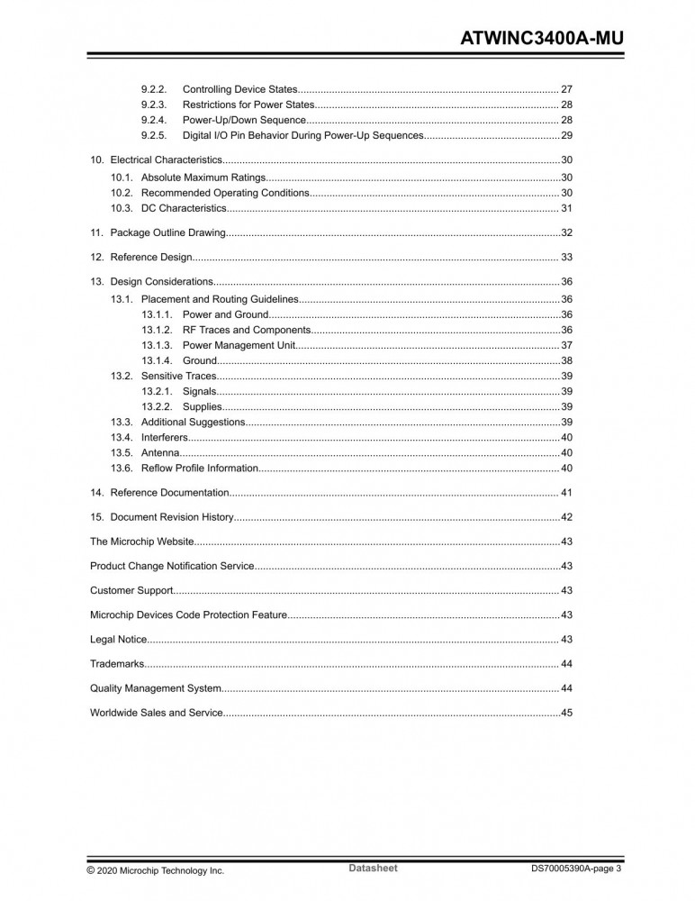 ATWINC3400 datasheet page 3