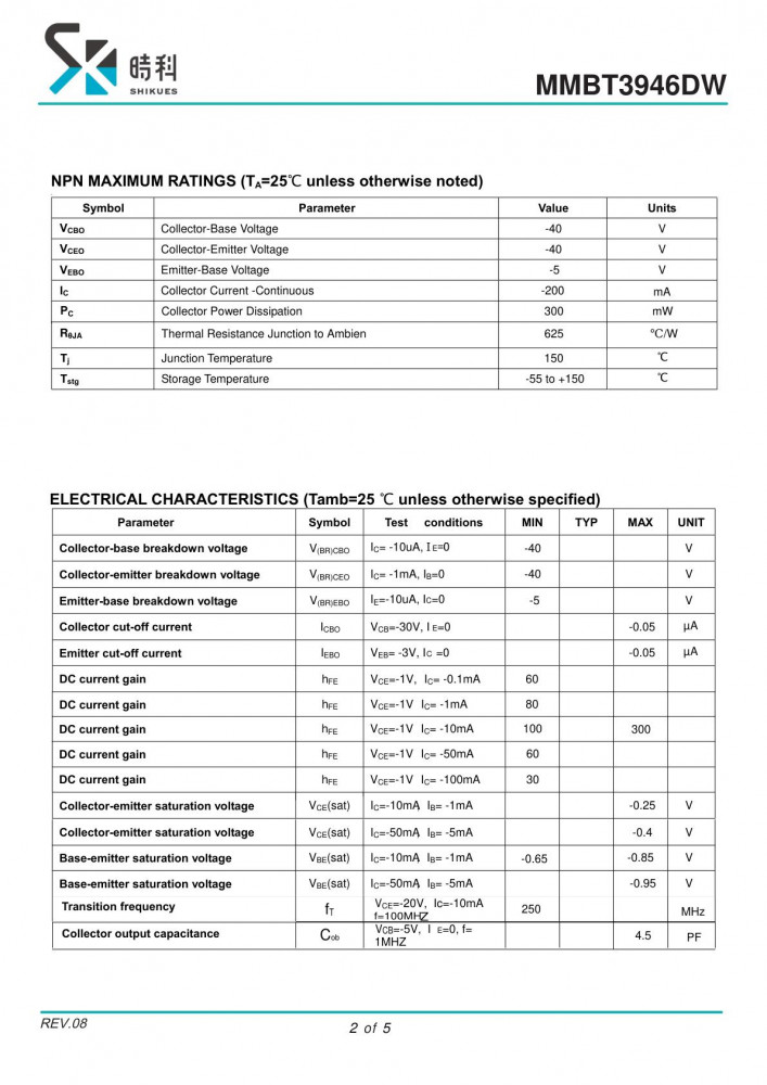 MMBT3946DW datasheet page 2