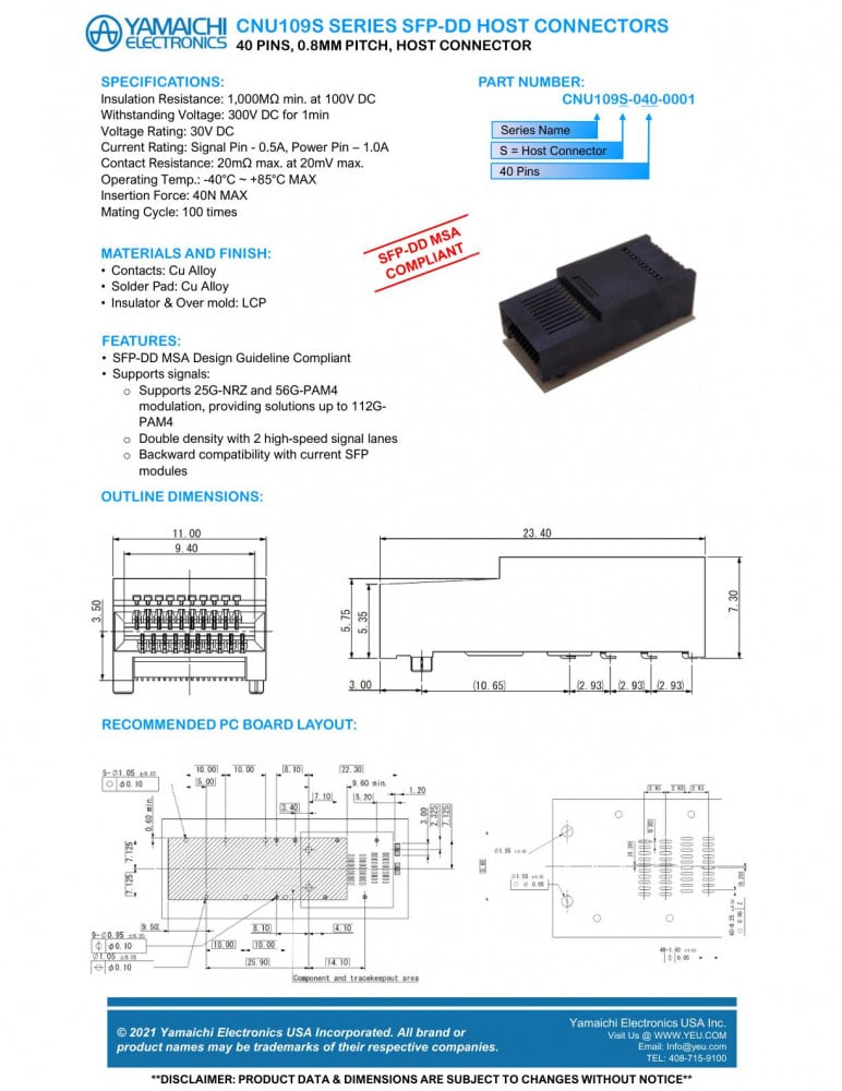 CNU109S-040-0001 technical document preview