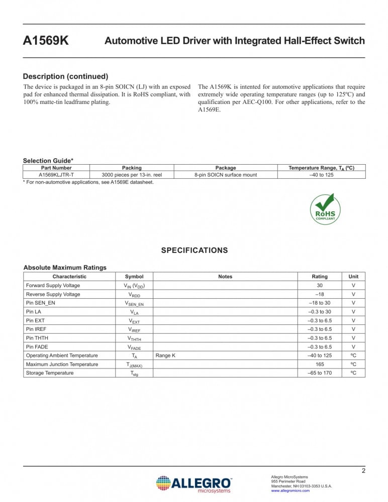 A1569KLJTR-T datasheet page 2