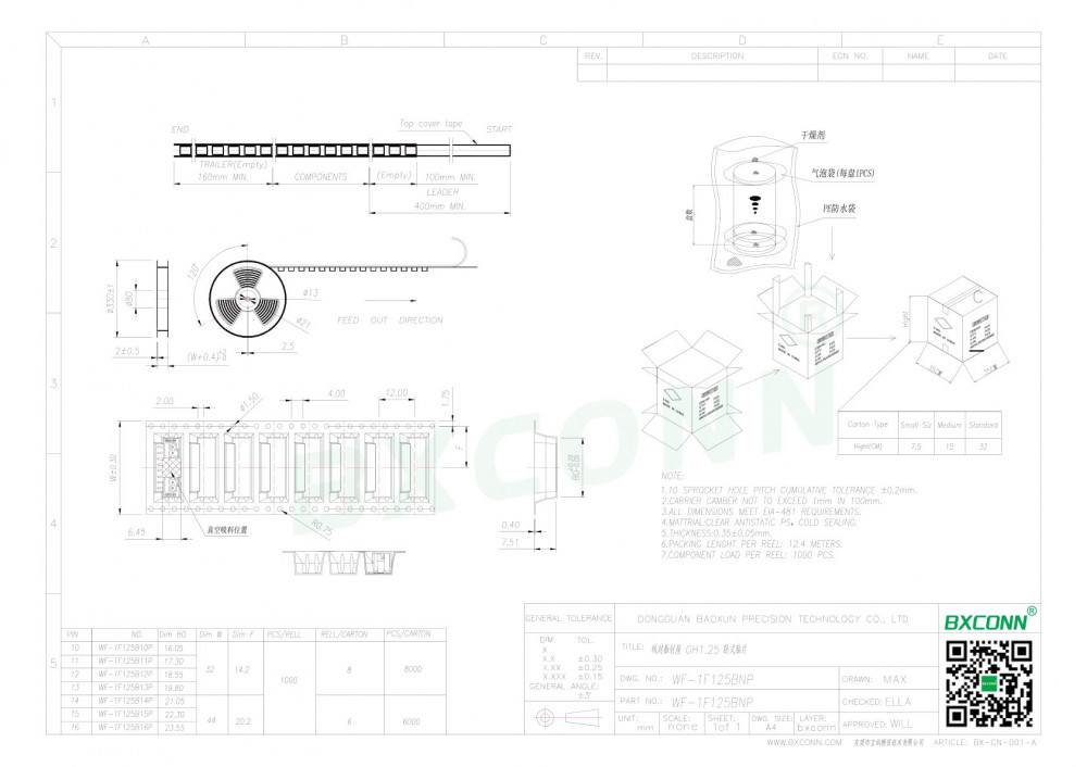 WF-1F125BxP product drawing, page 3