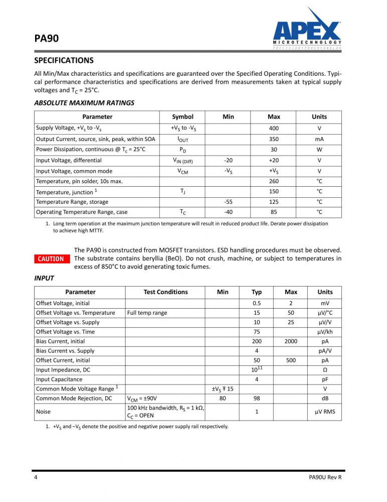 PA90 datasheet page 4